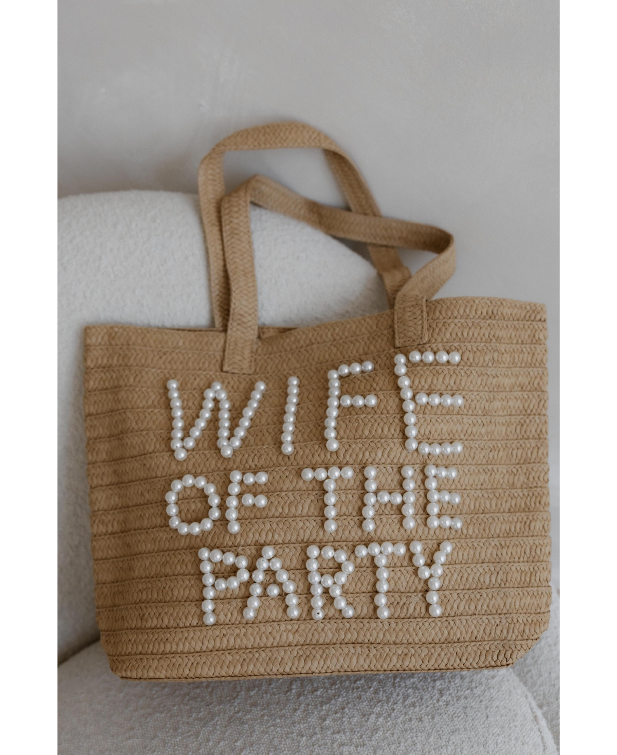 Click here for Untamed Petals Womens Bach Party Pearl Tote - Beig... prices
