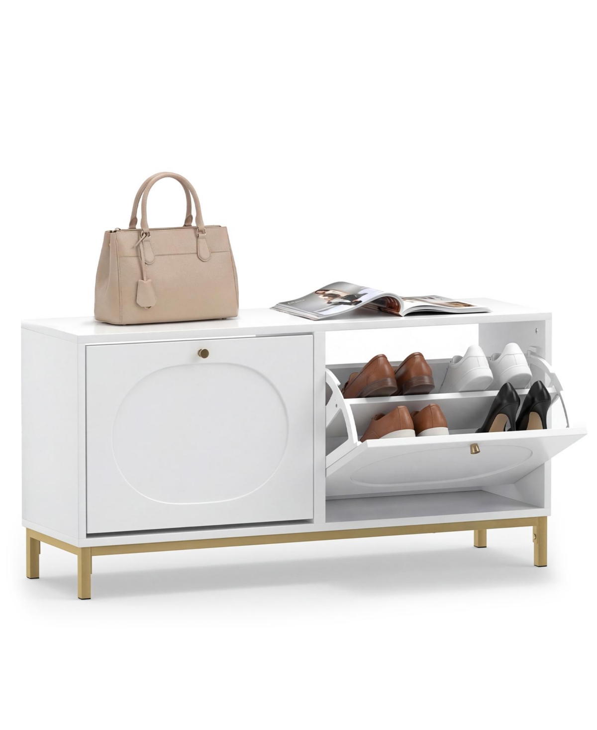 Click here for Costway Shoe Storage Bench  Narrow Entryway Bench... prices