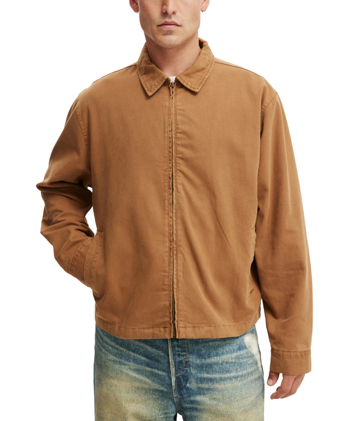 Click here for Cotton On Mens Harrington Shirt Jacket - Brown prices