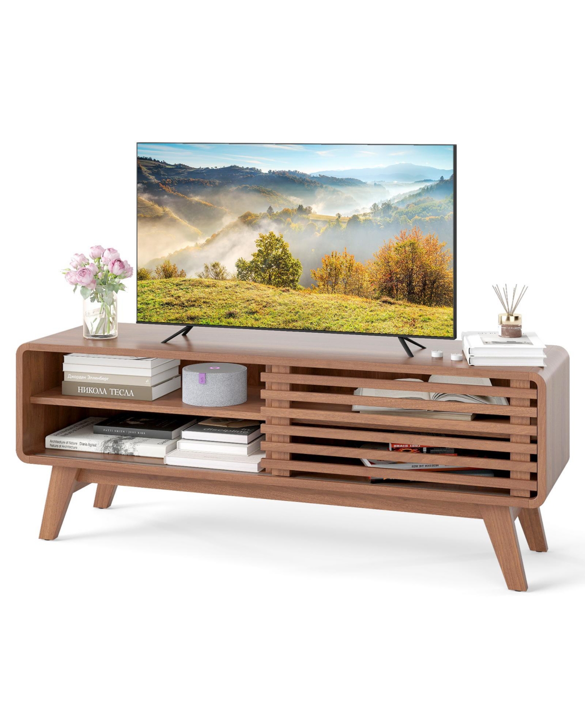 Click here for Gymax Tv Stand with Sliding Door Adjustable Shelve... prices