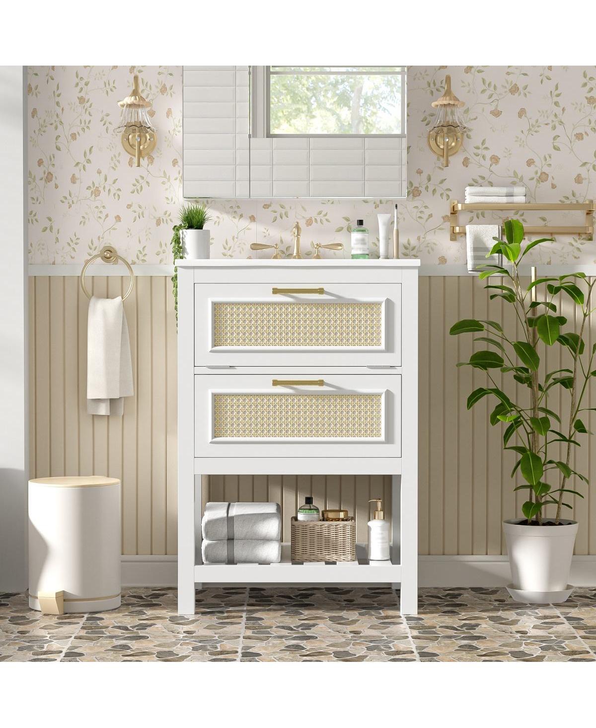 Click here for Thirtypeachy 30 Wood Grain Bathroom Vanity With Re... prices
