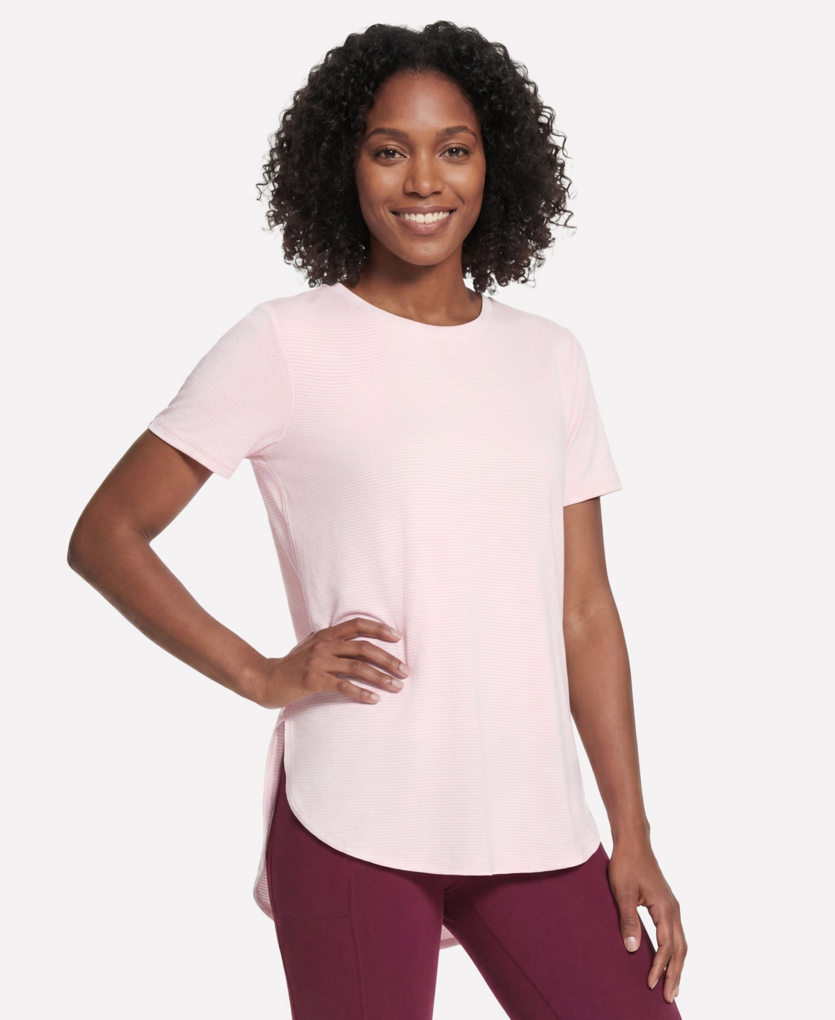 Click here for Skechers Womens GoDri Swift Stripe Tunic T-Shirt -... prices
