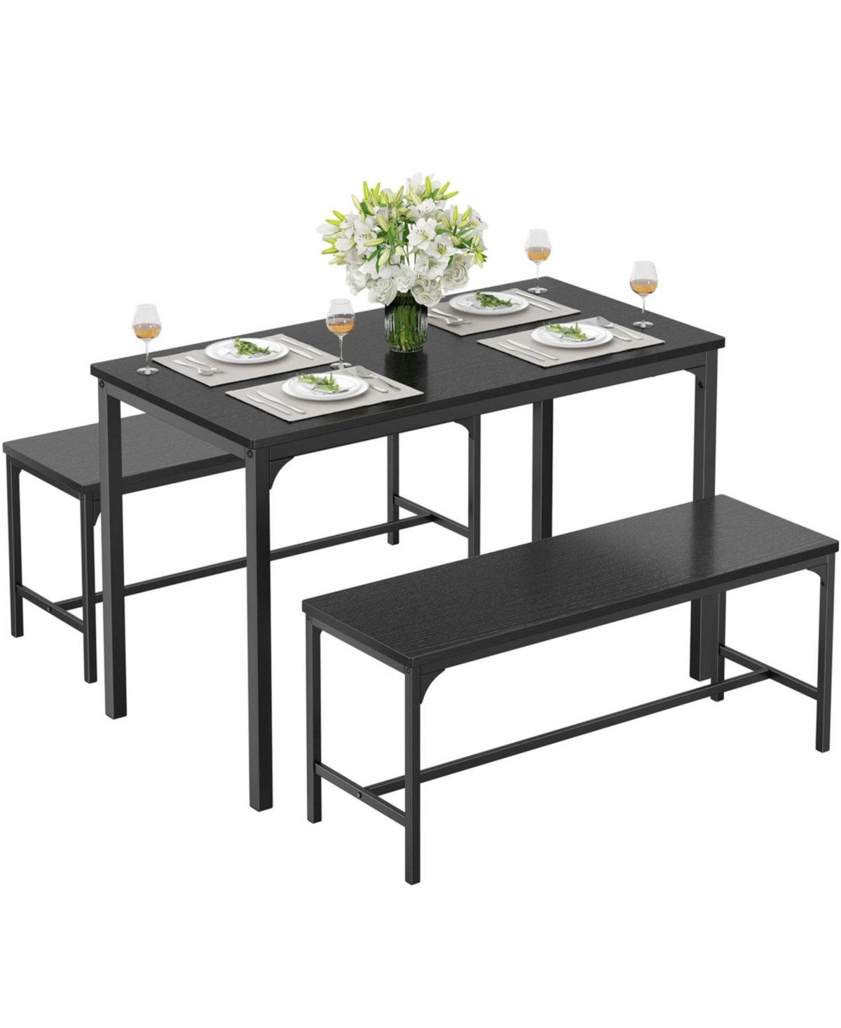 Click here for Yiortwo 3-Piece Dining Table Set with Benches  4-P... prices