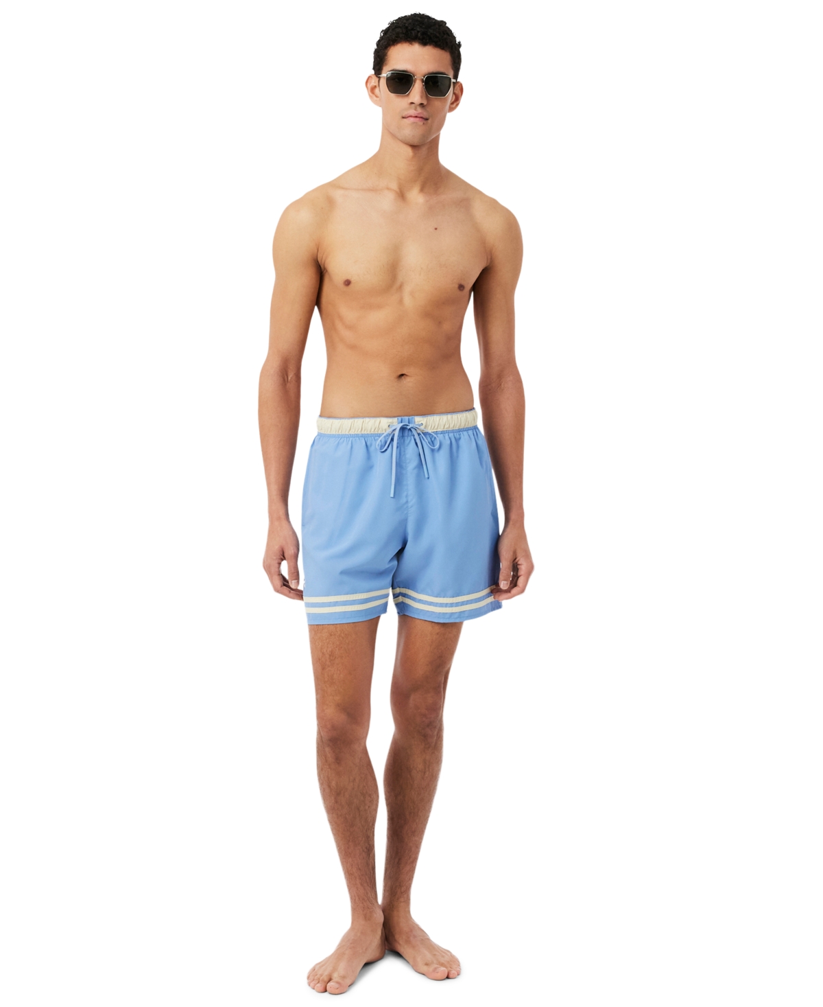 Click here for Lacoste Mens Drawcords Elastic Waistband Swim Shor... prices