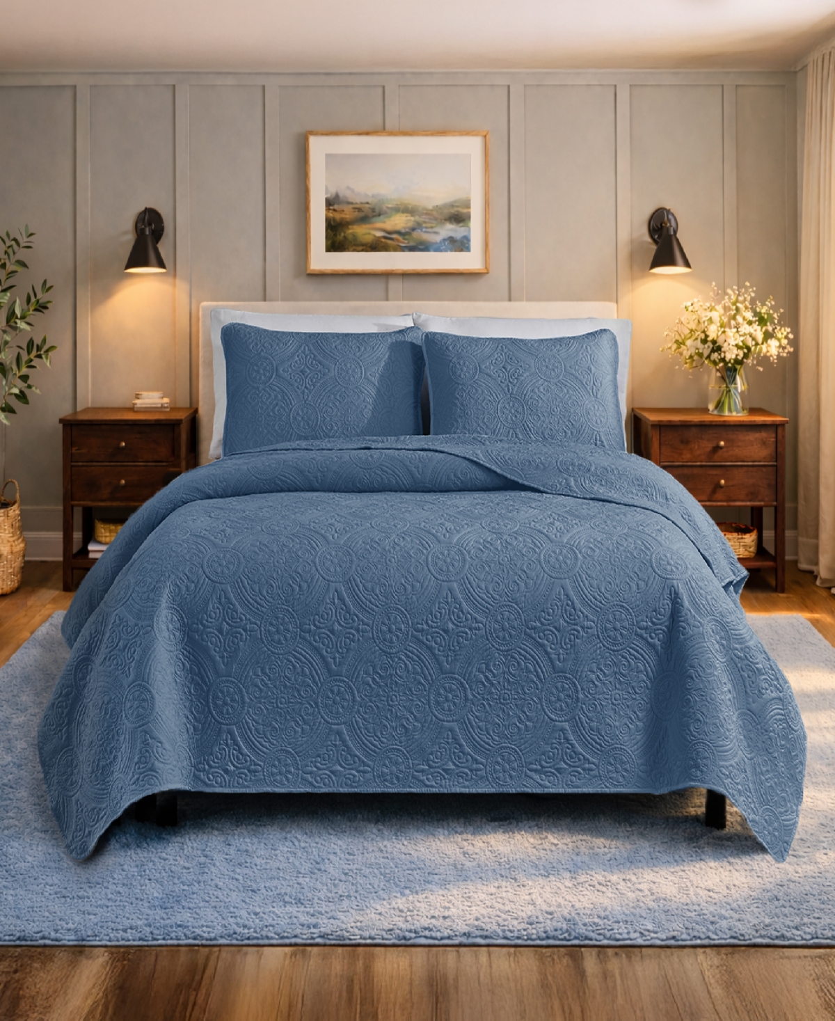 Click here for Simply Soft Heavily Stitched Solid 3-Pc. Quilt Set... prices