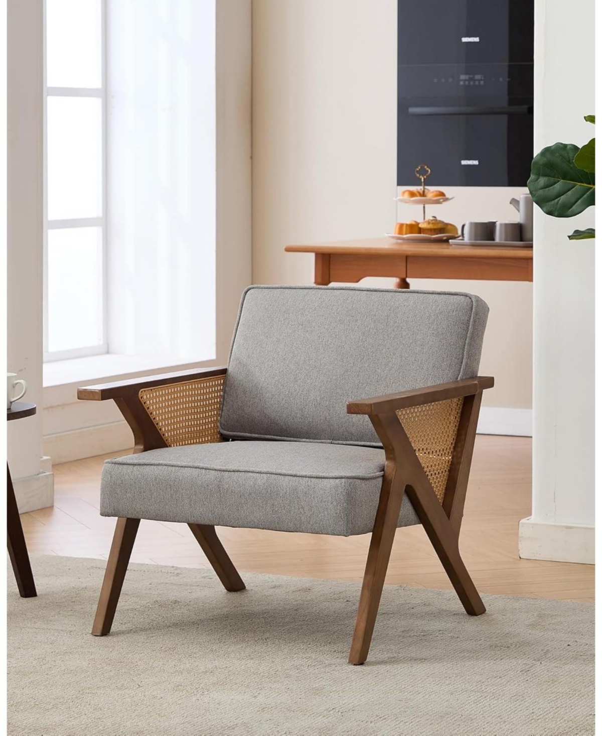 Click here for gaomon Mid-Century Modern Accent Chair Linen Uphol... prices