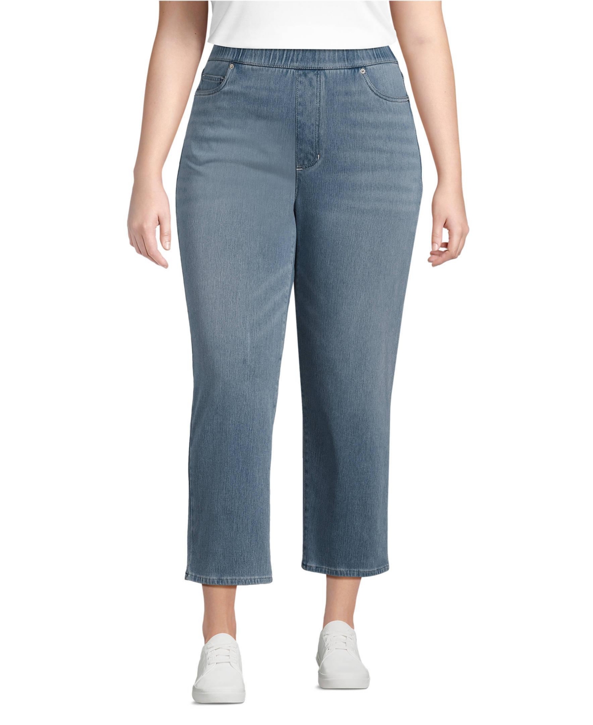 Click here for Lands End Plus Size Starfish High Rise Knit Denim... prices