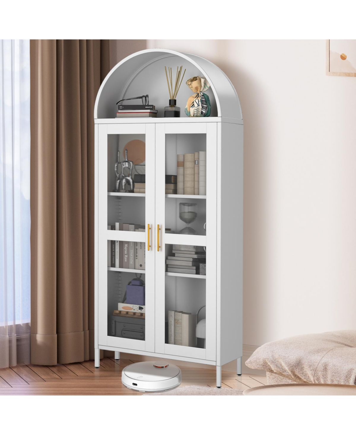 Click here for gaomon 73 Modern Arched Metal Storage Cabinet with... prices