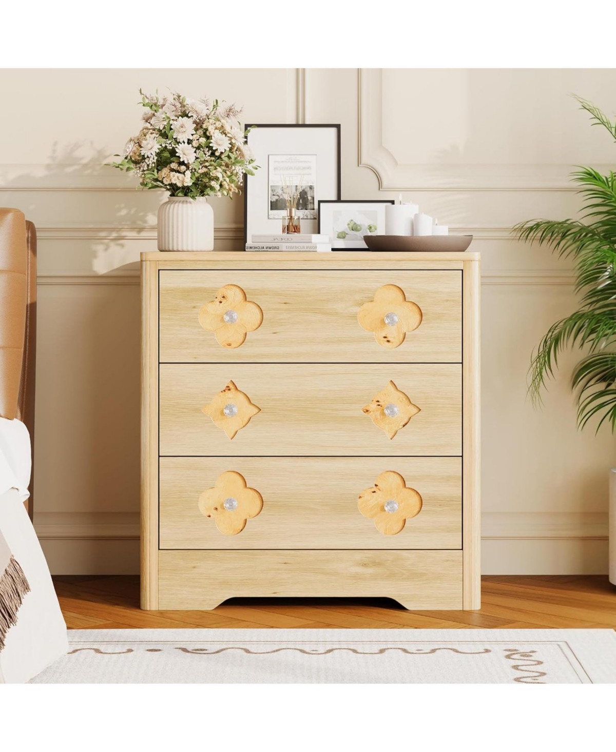 Click here for gaomon 3 Drawer Boho Dresser  Compact Wooden Stora... prices