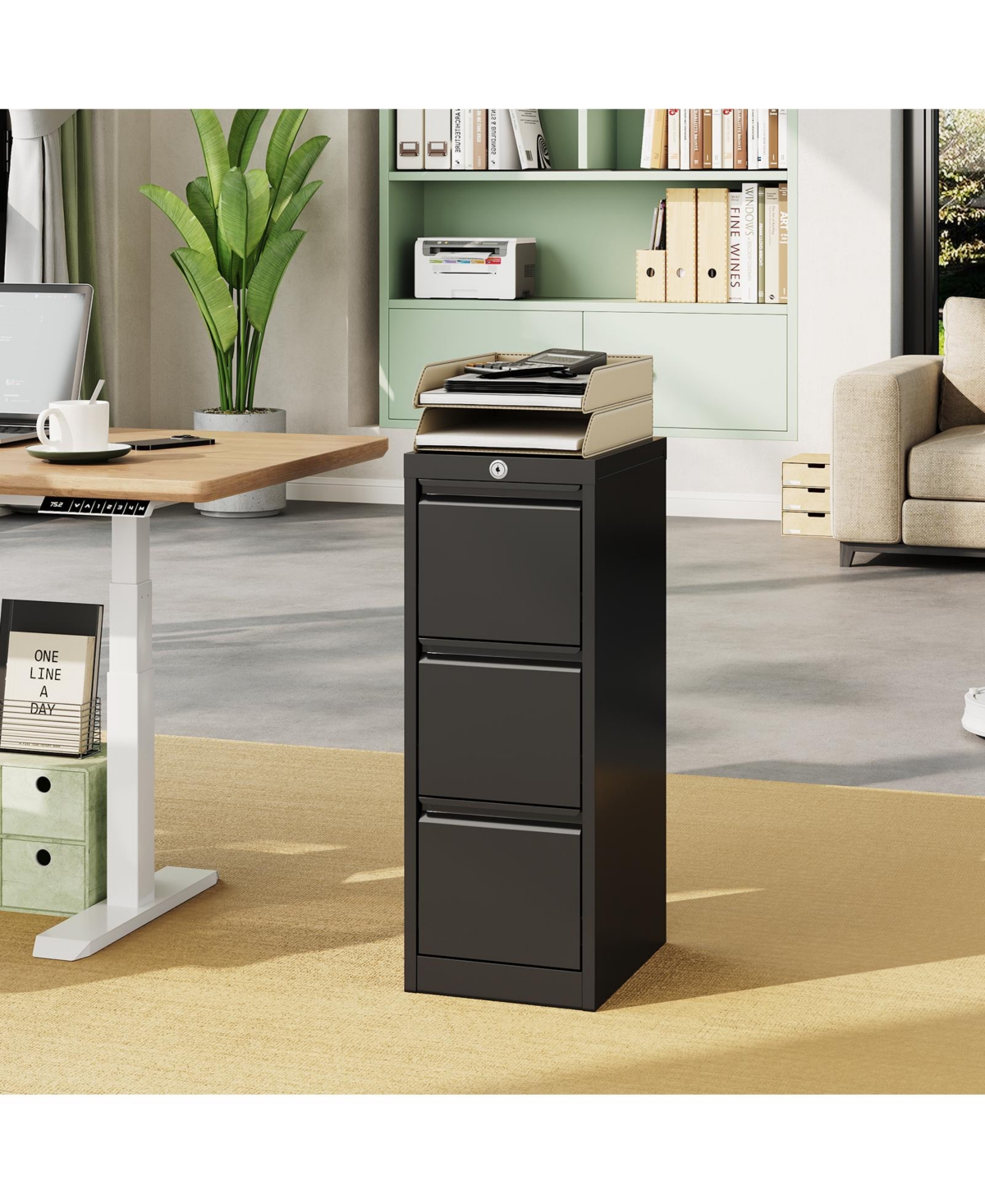Click here for gaomon Three-Drawer Metal Filing Storage Cabinet w... prices