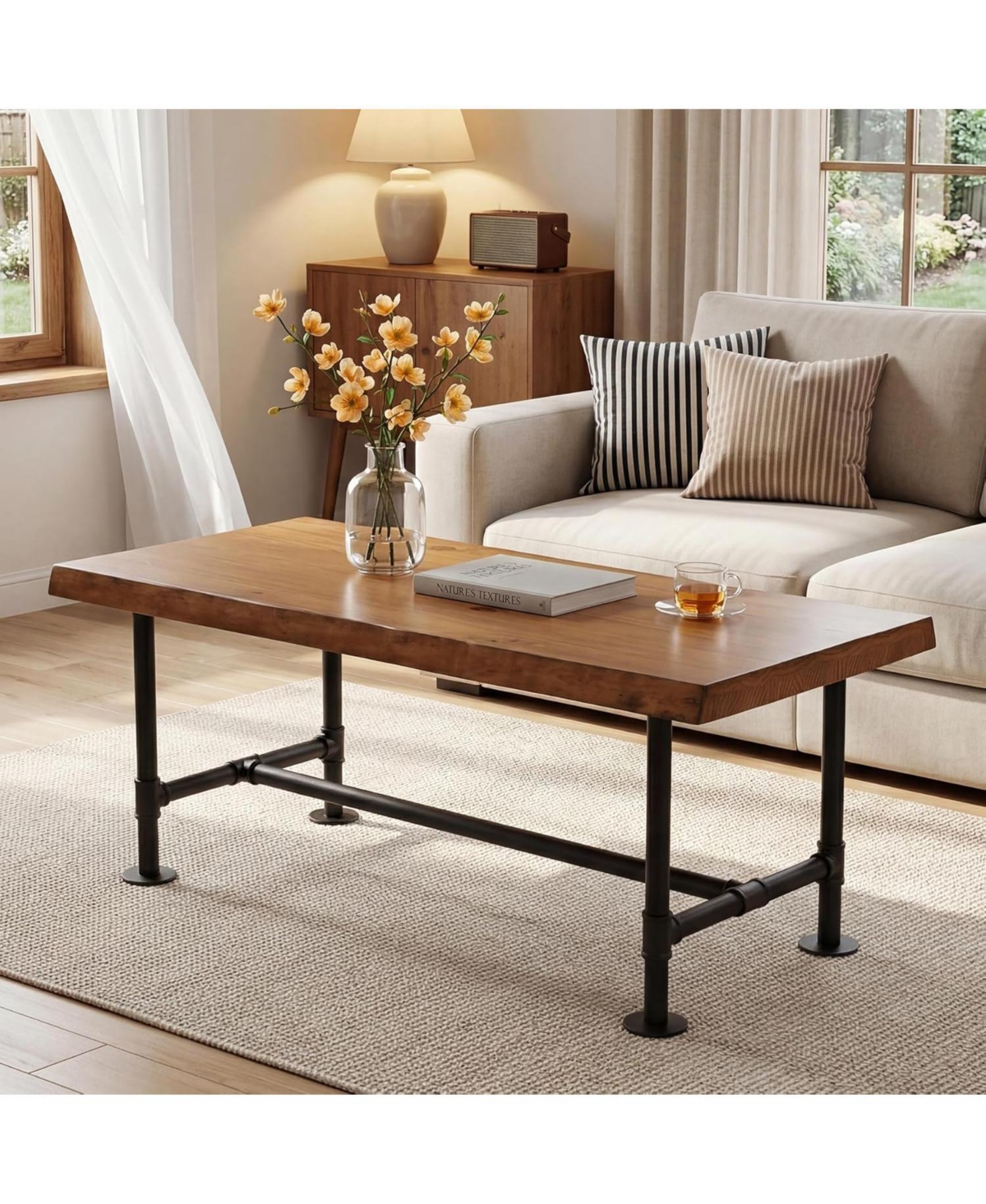 Click here for Tribesigns 47 Live Edge Coffee Table  Farmhouse So... prices