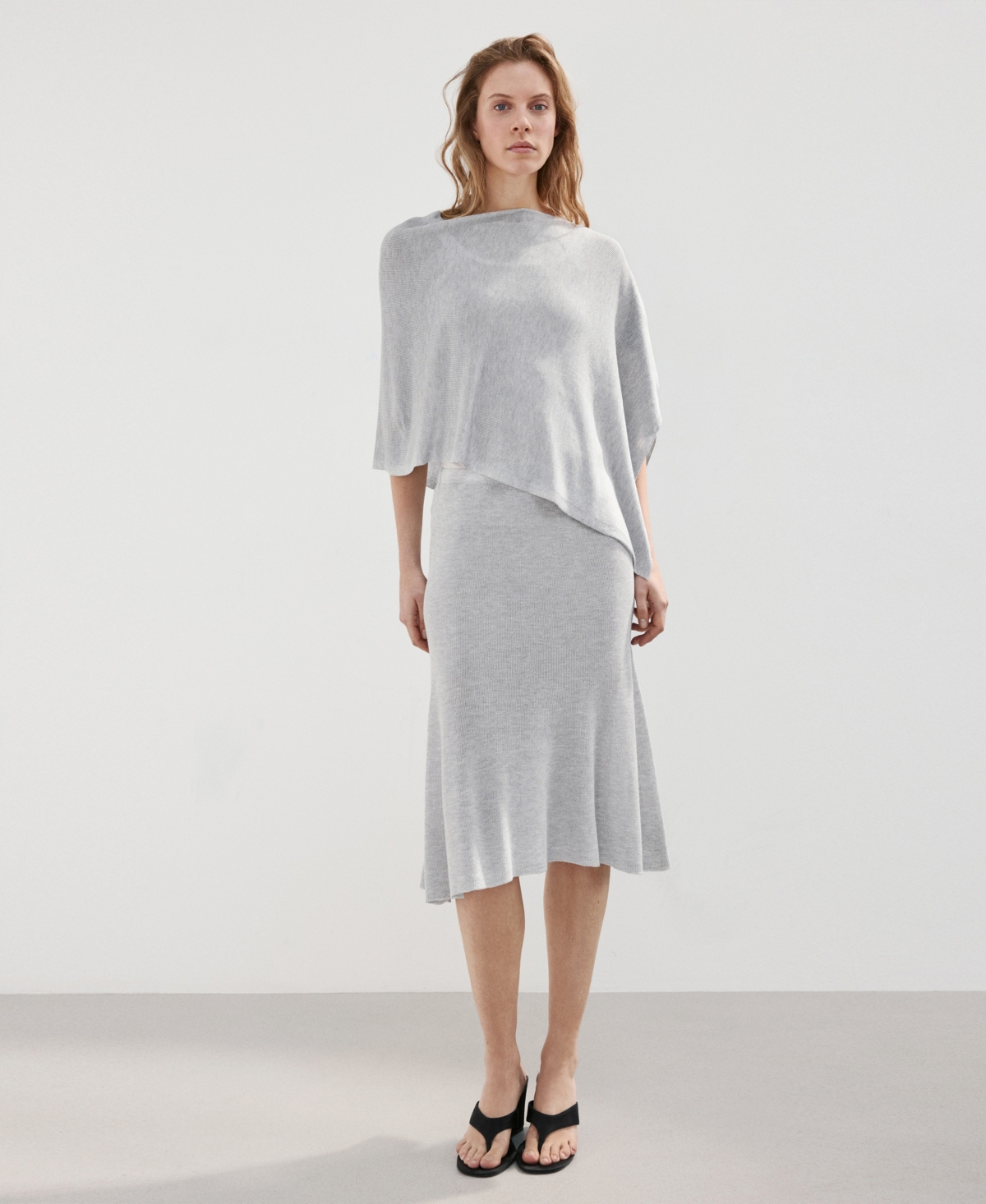 Click here for Mango Womens Fine Knit Midi Skirt - Light Heather... prices