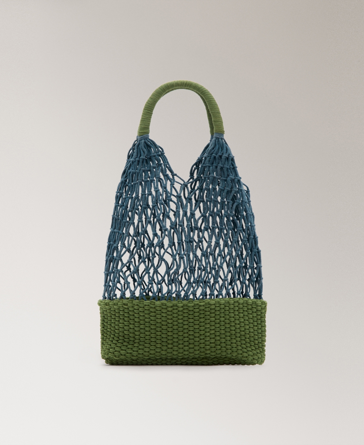 Click here for Mango Womens Cotton Mesh Shoulder Bag - Blue prices