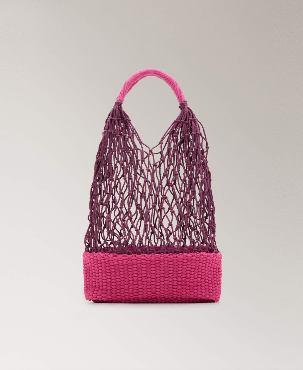 Click here for Mango Womens Cotton Mesh Shoulder Bag - Wine prices