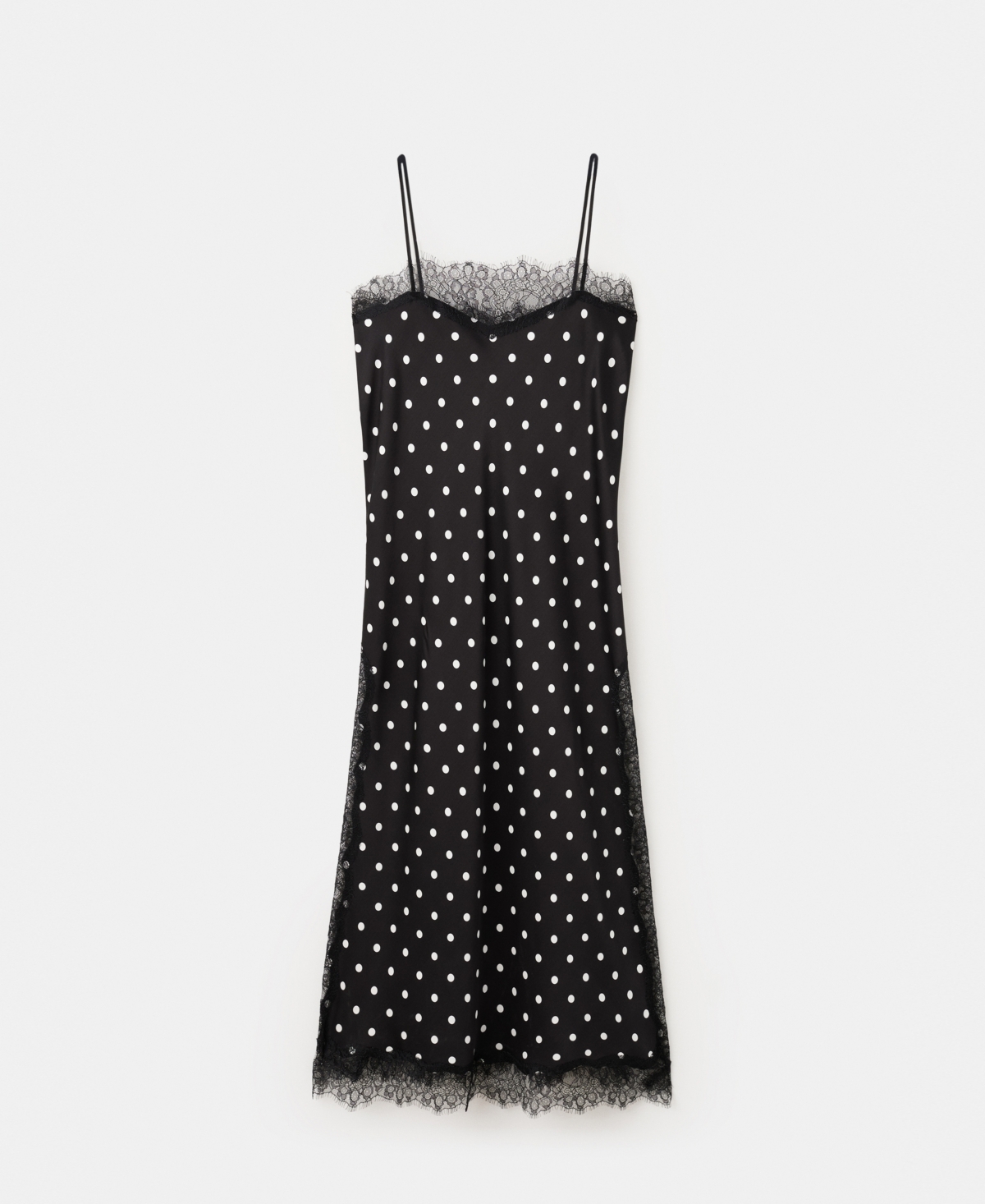 Click here for Mango Womens Long Polka-Dot Lace Top - Black prices