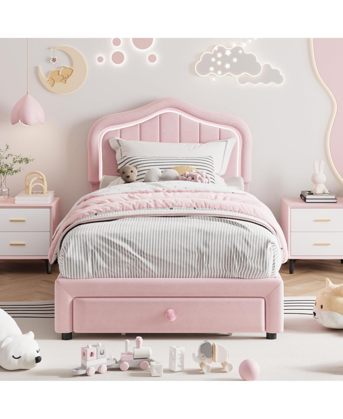 Click here for gaomon Upholstered Bed Frame with Storage Drawer a... prices