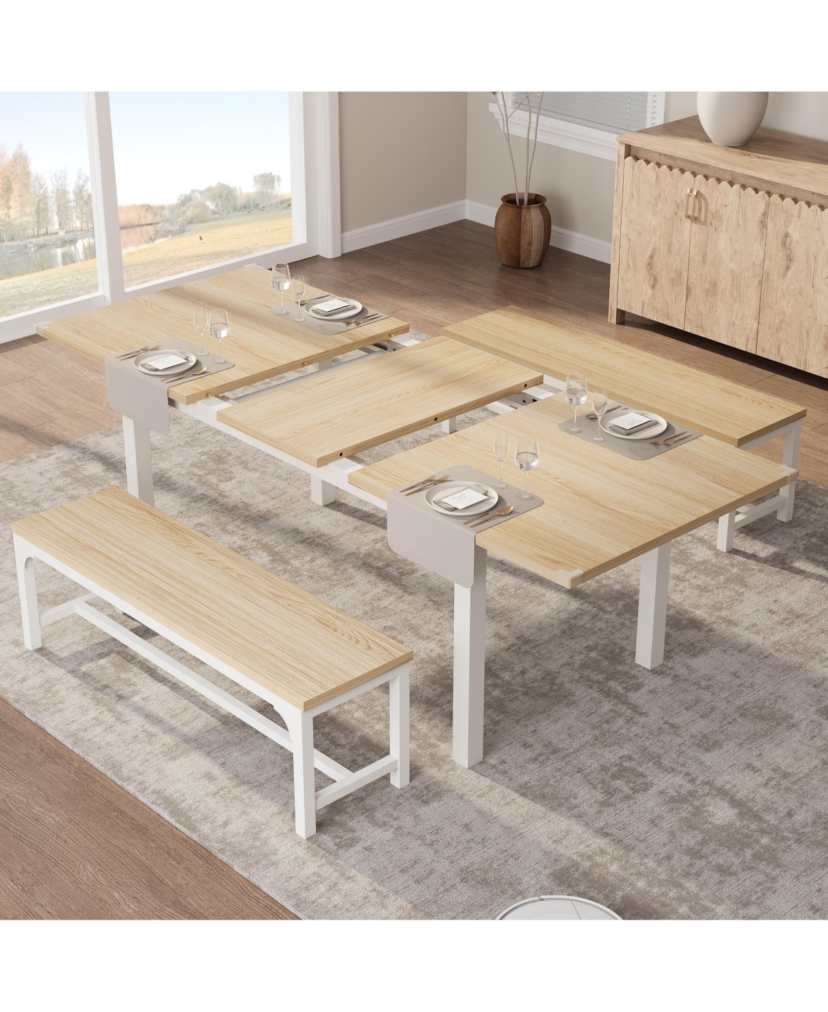 Click here for gaomon 5-Piece Extendable Office Dining Table and... prices