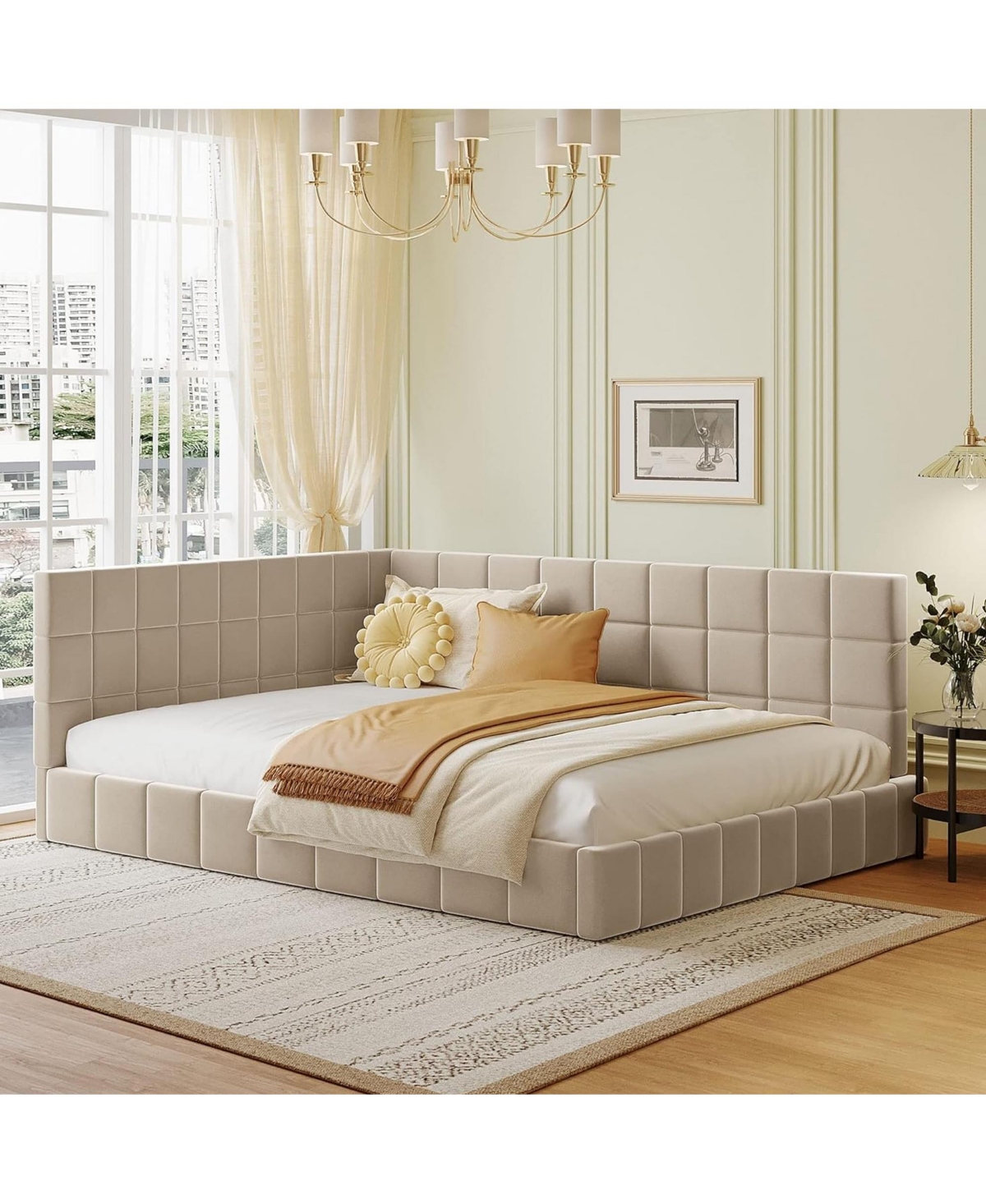 Click here for Rainsken L-Shaped Corner Upholstered Daybed  Grid... prices