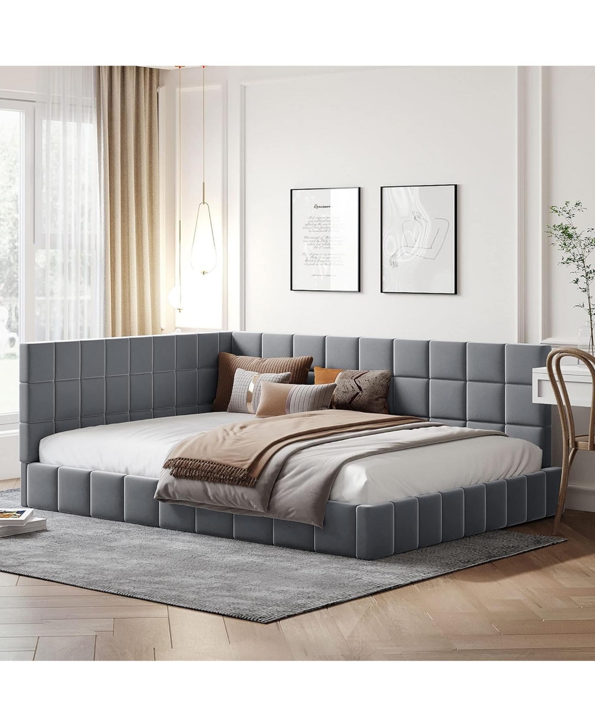 Click here for Rainsken L-Shaped Corner Upholstered Daybed  Grid... prices