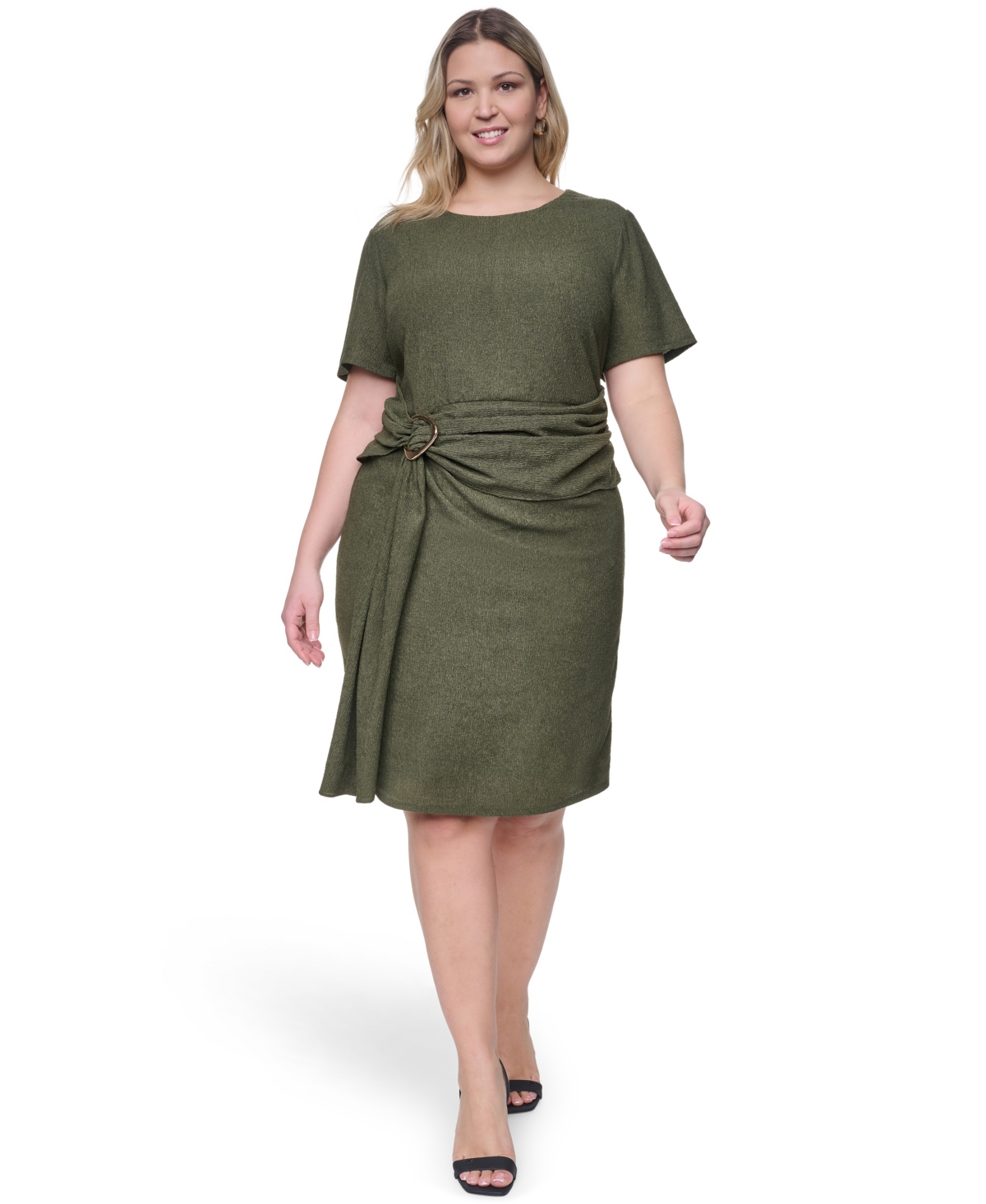Click here for Vince Camuto Plus Size Jewel Neck Short-Sleeve Dre... prices