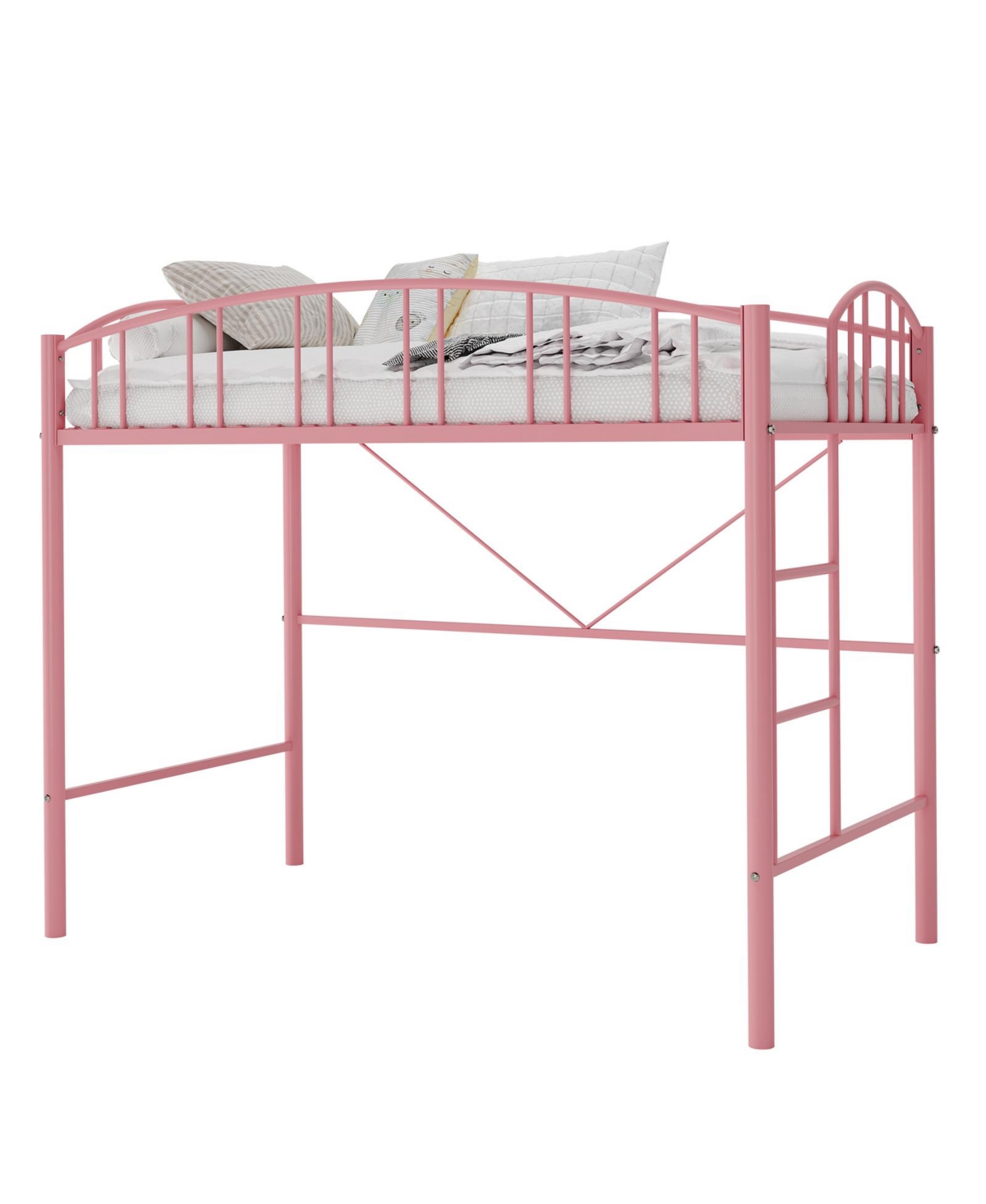 Click here for homfan Metal Loft Bed with Arched Guardrail and La... prices