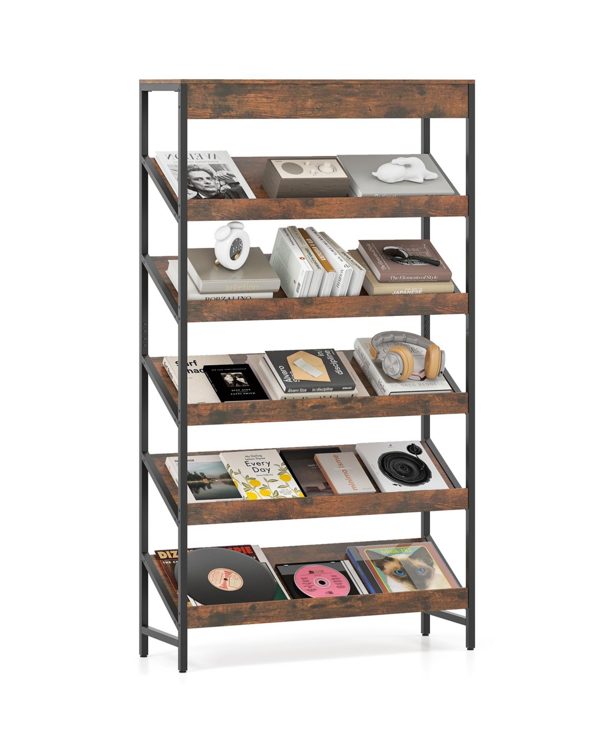 Click here for Gymax 6-Tier Bookshelf Industrial Tall Bookcase wi... prices