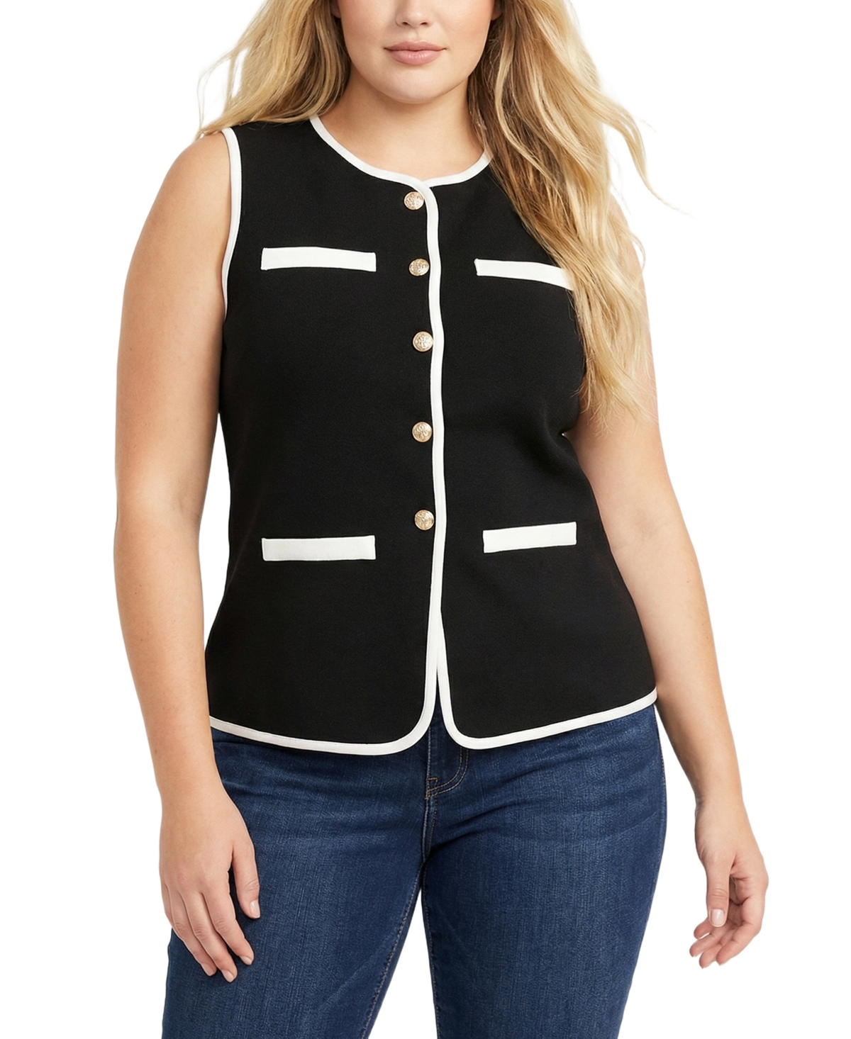Click here for Ny Collection Plus Size Sleeveless Contrast-Edged... prices
