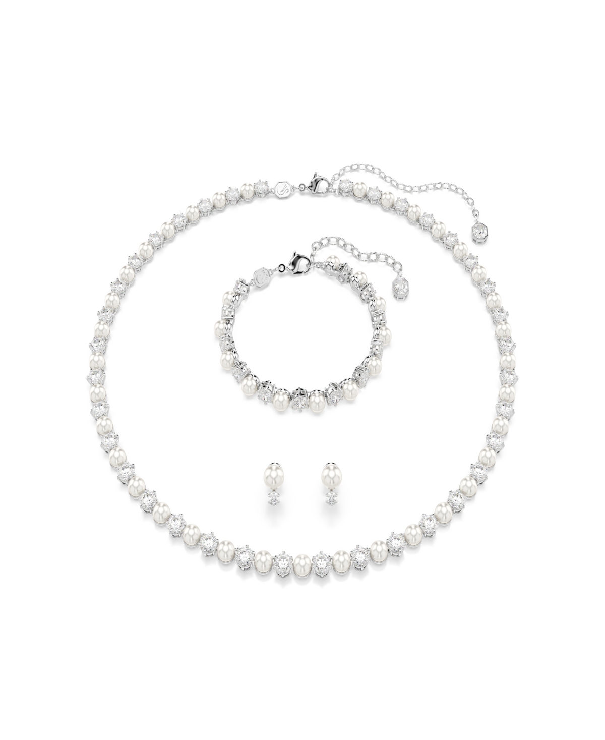 Click here for Swarovski Rhodium-Plated Brass Necklace  Bracelet... prices