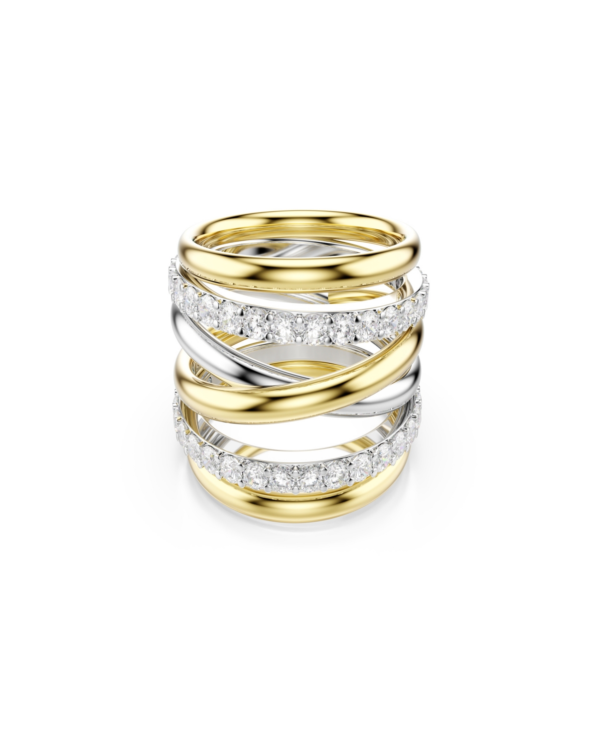 Click here for Swarovski Mixed Metal Cubic Ziroconia Stacked Ring... prices