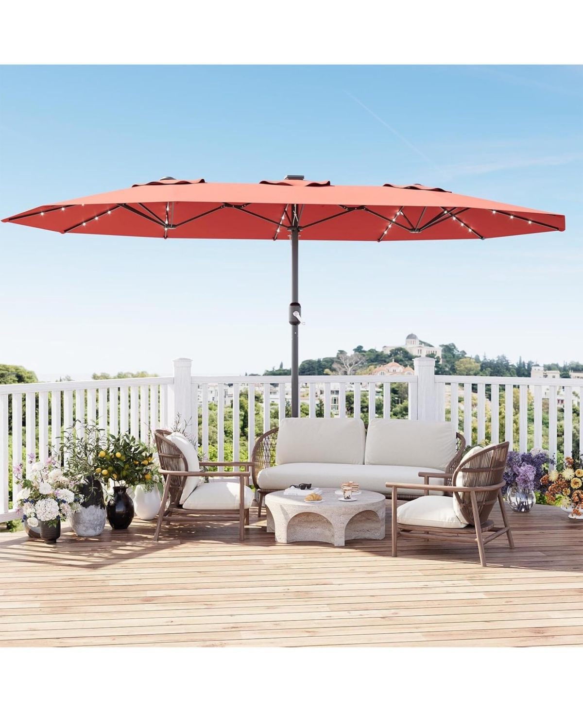 Click here for gaomon 15 Ft Patio Umbrella with Solar lights and... prices