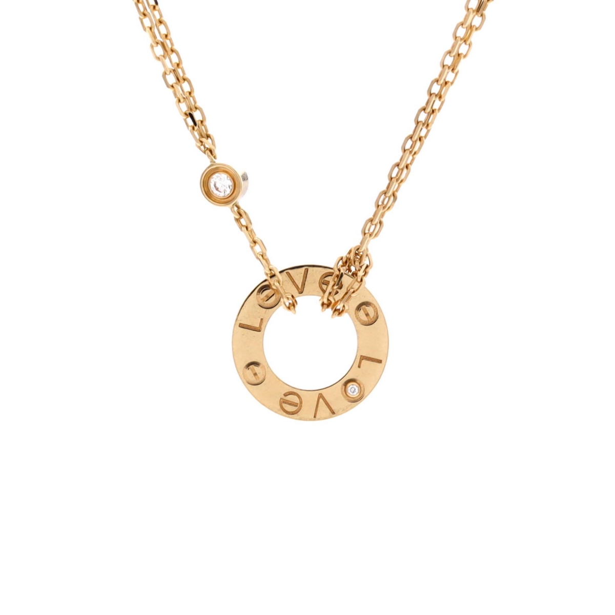 Click here for Pre-Owned Cartier 2 Diamonds Love Pendant Necklace... prices
