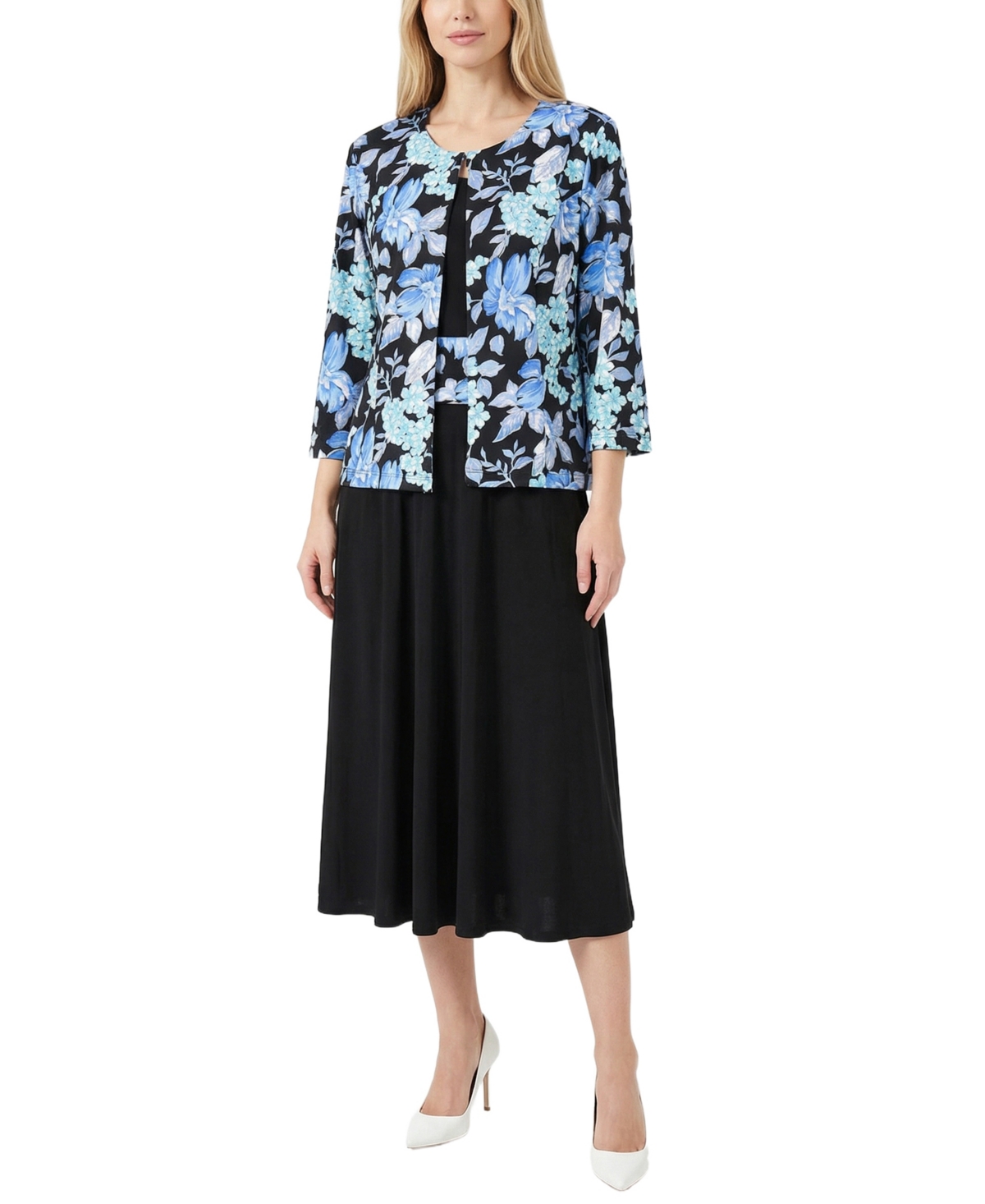 Click here for Ny Collection Petite Jacket and Dress Set - Black... prices