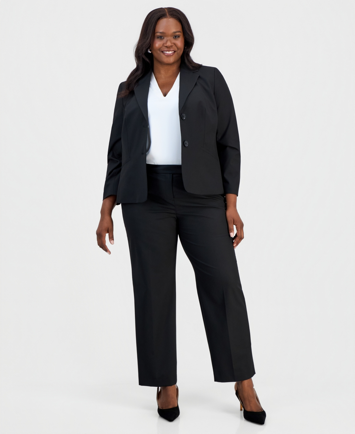 Click here for Kasper Plus Size Washable Bi-Stretch Straight-Leg... prices