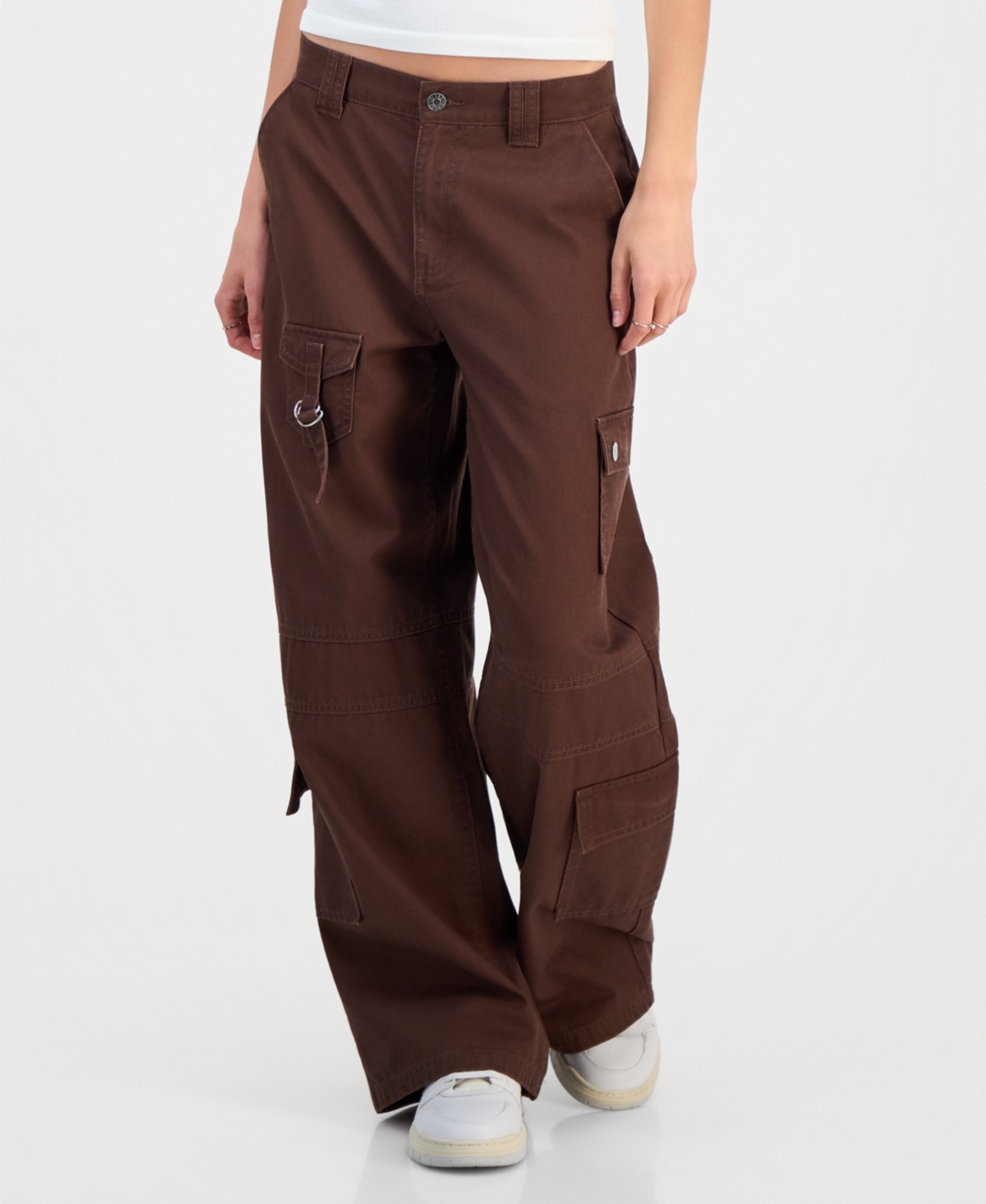 Click here for Celebrity Pink Womens High-Rise Wide-Leg Cargo Pan... prices