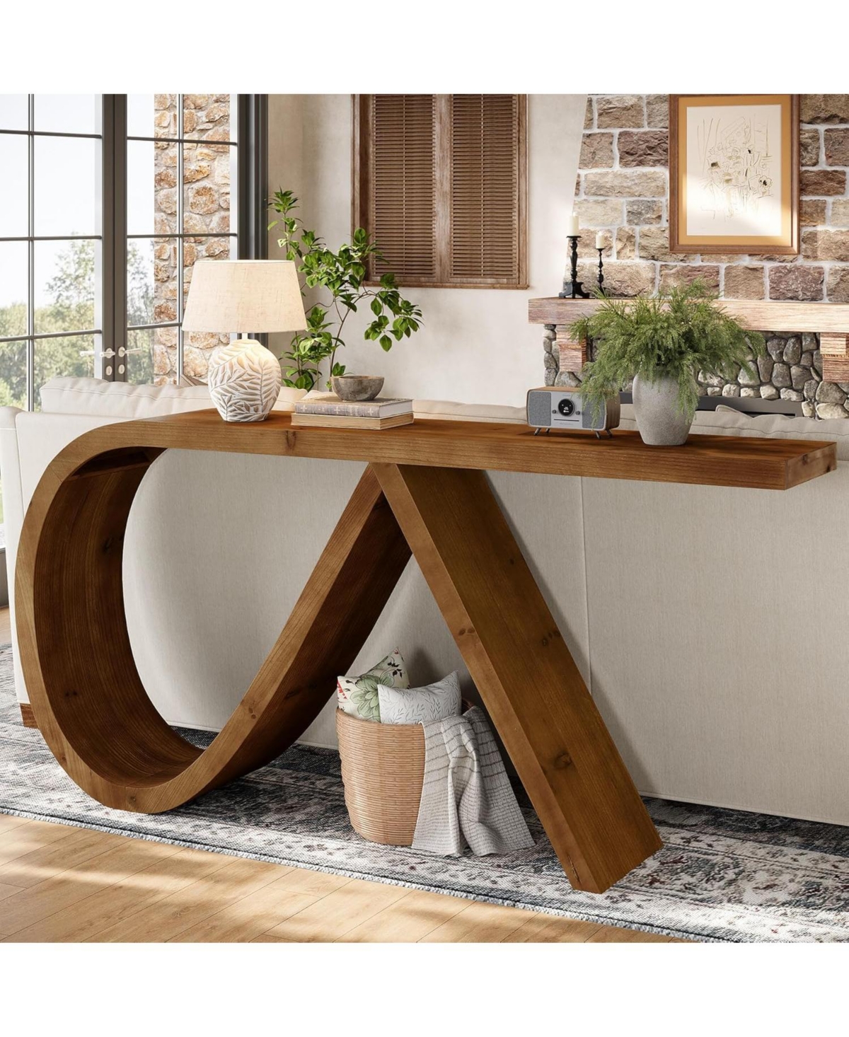 Click here for Tribesigns Solid Wood Curved Entryway Table  57 Co... prices