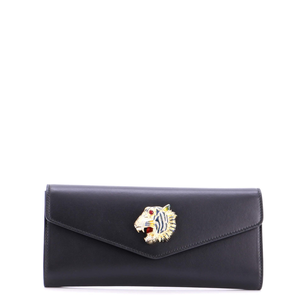 Click here for Pre-Owned Gucci Rajah Broadway Clutch Leather - Bl... prices