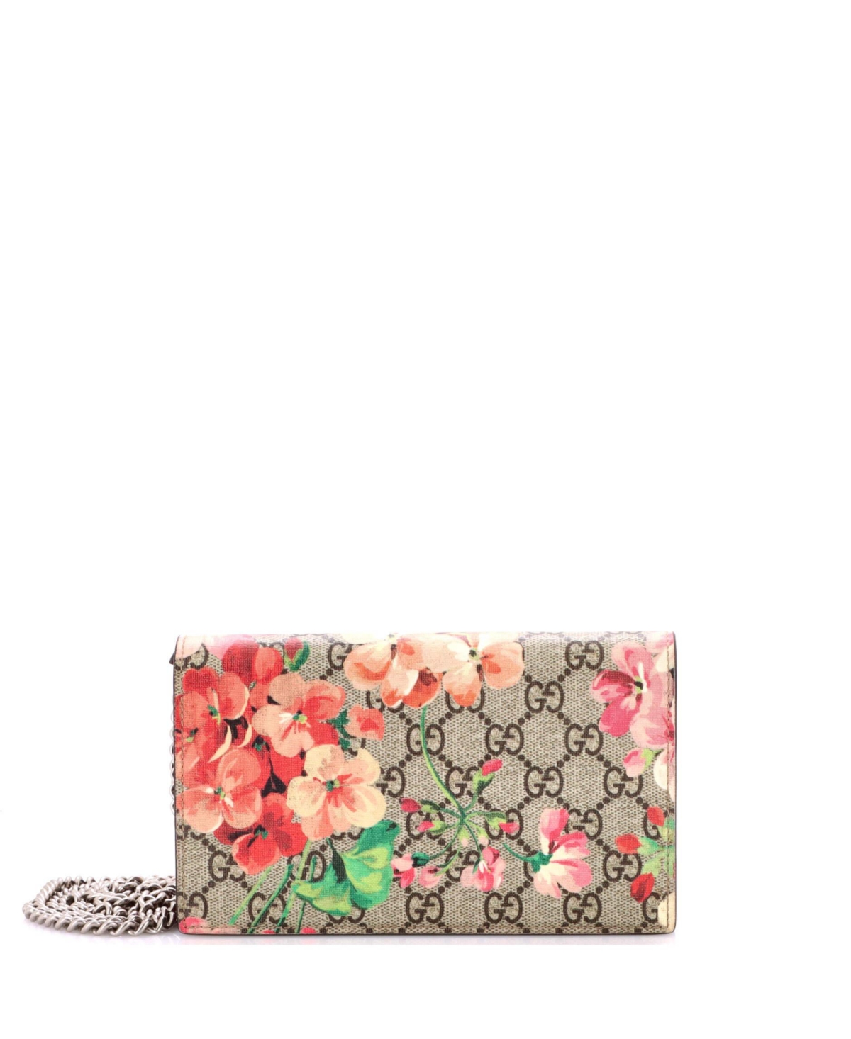 Click here for Pre-Owned Gucci Chain Wallet Blooms Print Gg Coate... prices