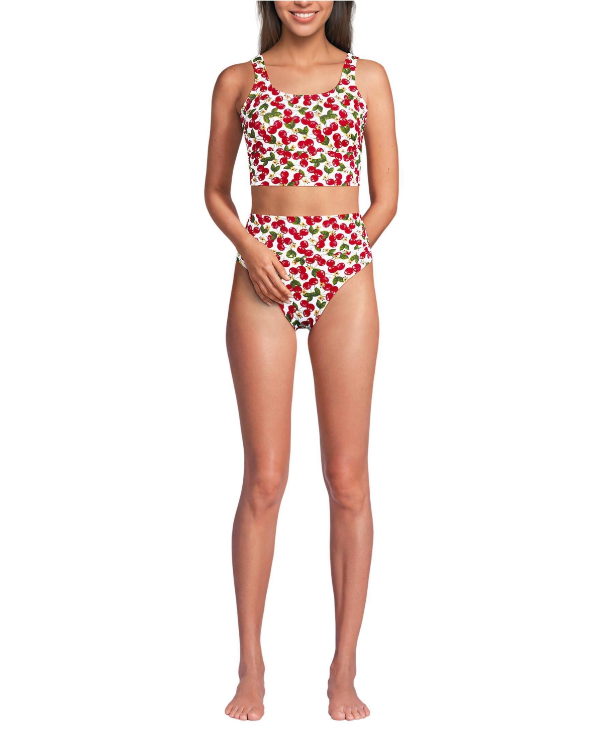 Click here for Lands End Womens Tugless Midkini Top and High Wais... prices