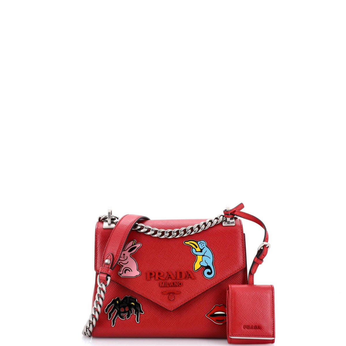 Click here for Pre-Owned Prada Small Monochrome Shoulder Bag Embe... prices
