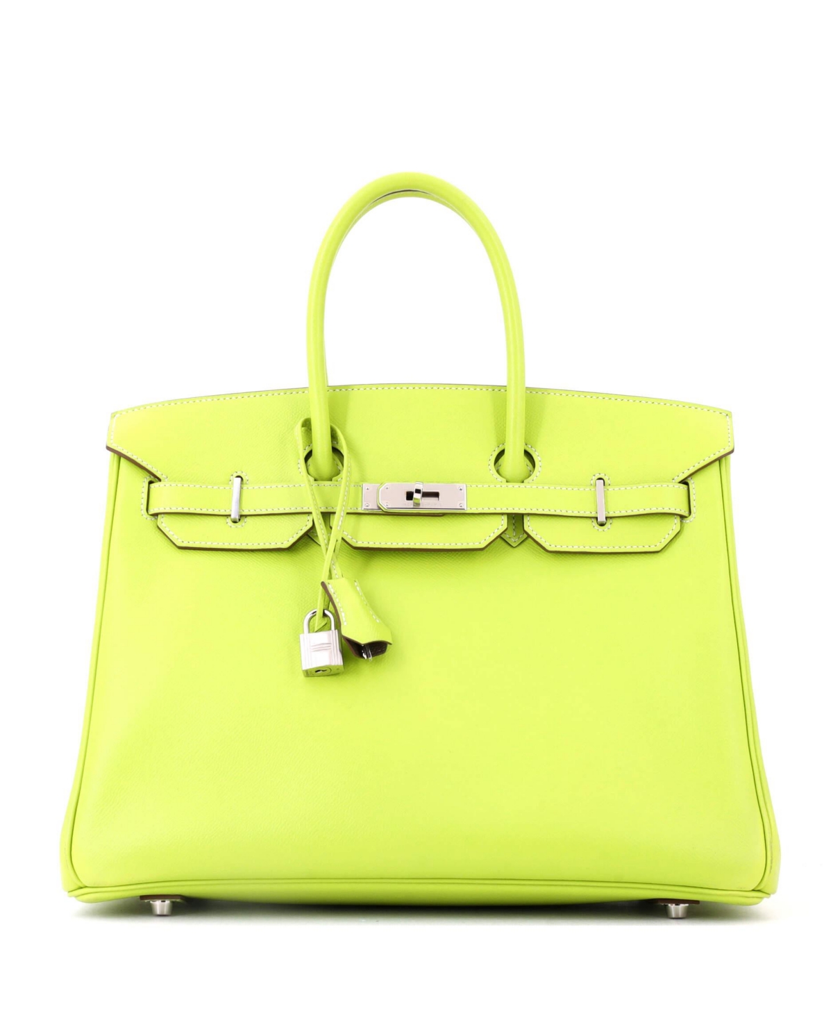 Click here for Pre-Owned HERMES Candy 35 Handbag Epsom - Green prices