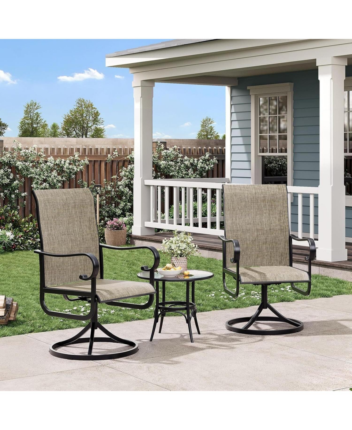 Click here for Xo Set of 2 All-Weather Patio Swivel Rocker Chairs... prices