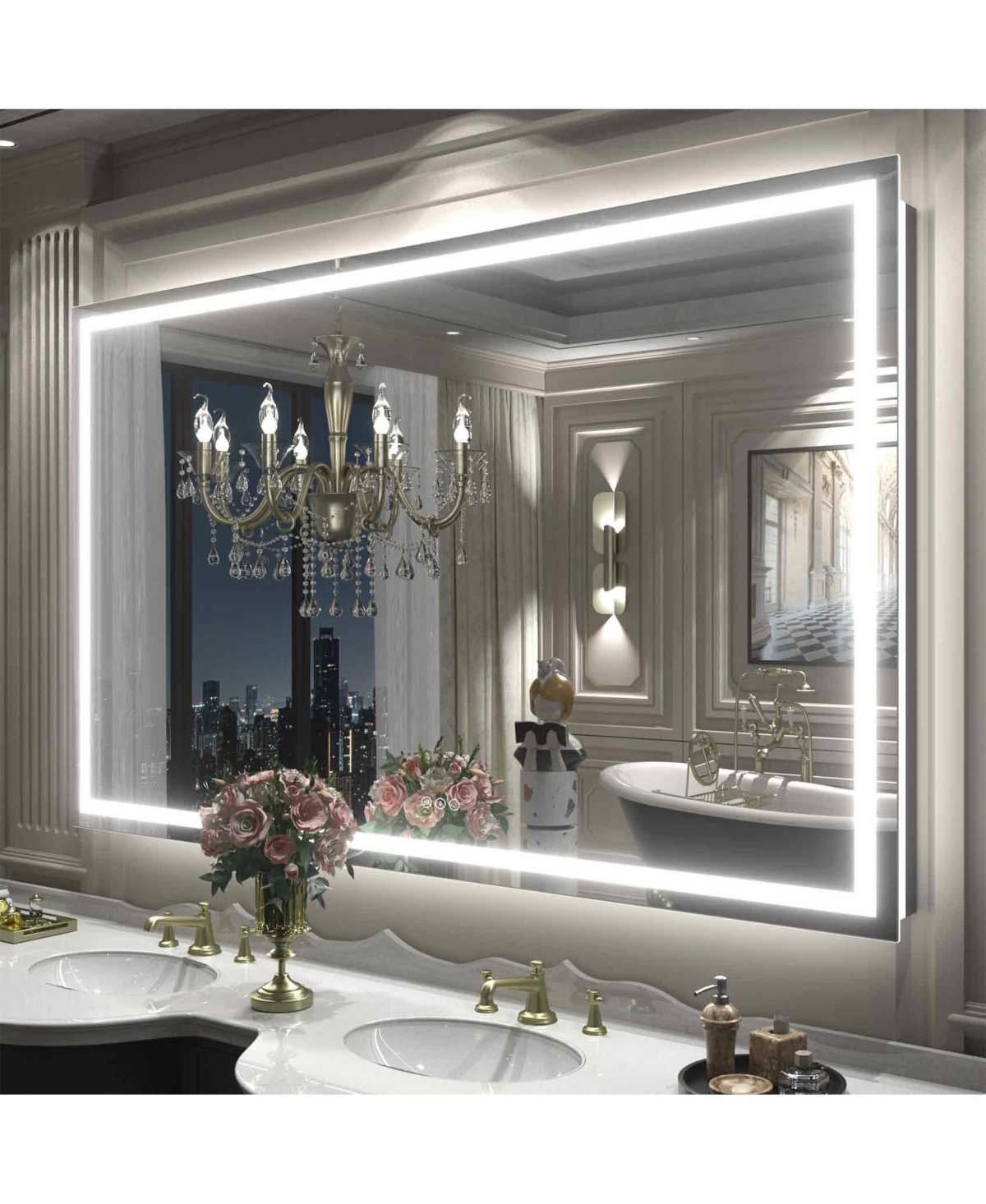 Click here for Apmir 60 x 36 Super Bright Front and Back Led Ligh... prices