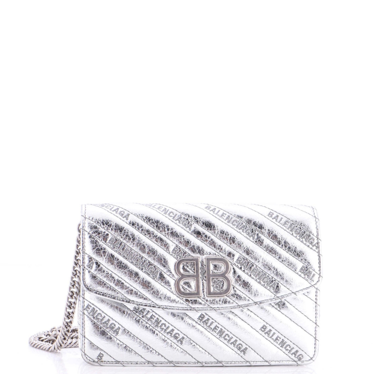 Click here for Pre-Owned Balenciaga Bb Chain Wallet Embossed Leat... prices