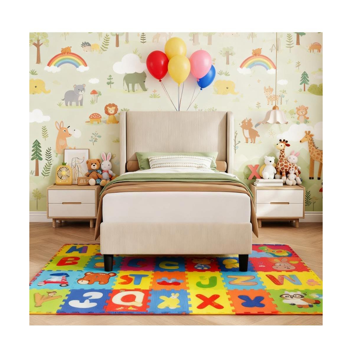 Click here for gaomon Bed Frame with Wingback Headboard  Vertical... prices