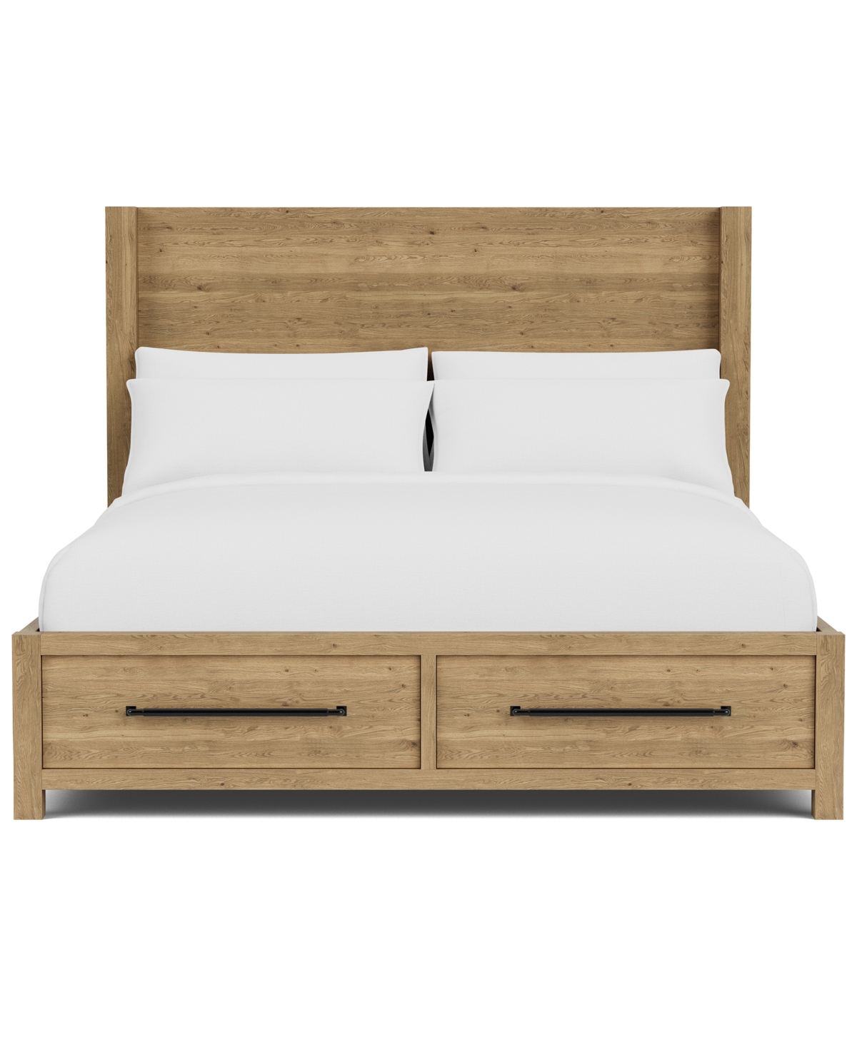 Click here for Davie Queen Storage Panel Bed - Pale Oak prices