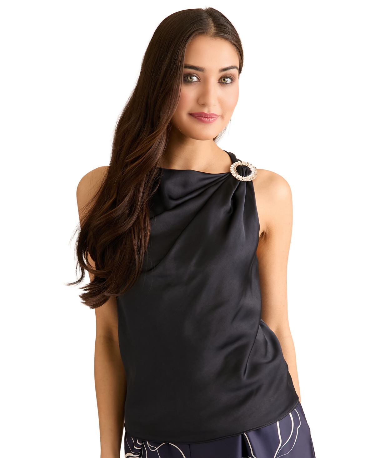 Click here for Muse Womens Asymmetric Neck Tank Top - TWILIGHT prices