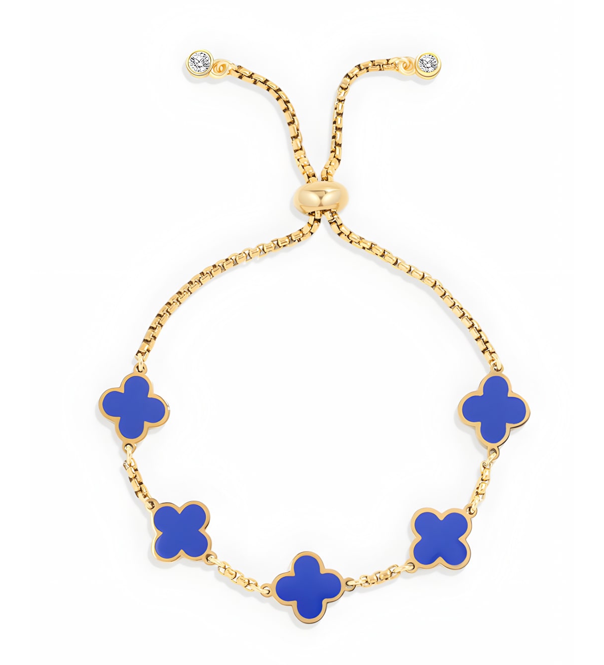Click here for Mint & Lily Clover Enamel Bracelet - Navy enamel prices