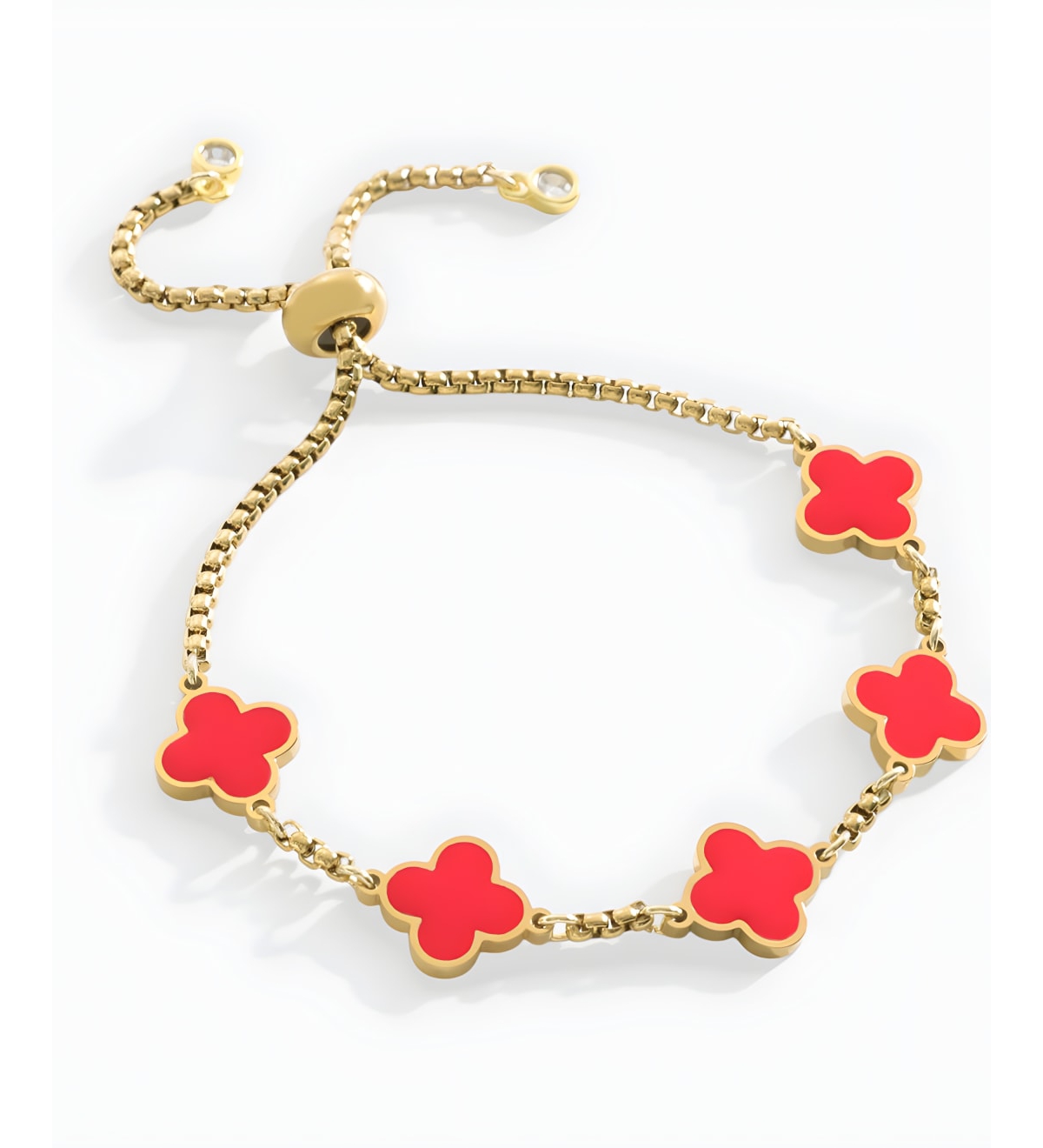 Click here for Mint & Lily Clover Enamel Bracelet - Red enamel prices
