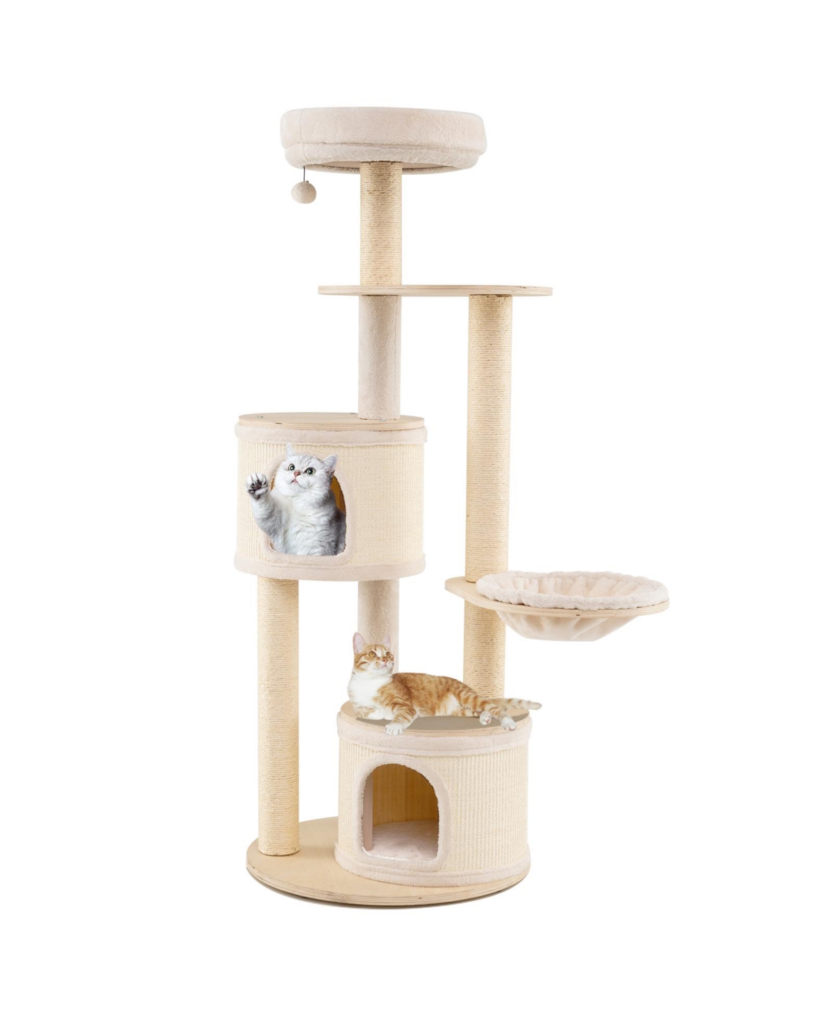 Click here for Gymax 60 Tall Cat Tree Wooden Kitten Tower With Si... prices