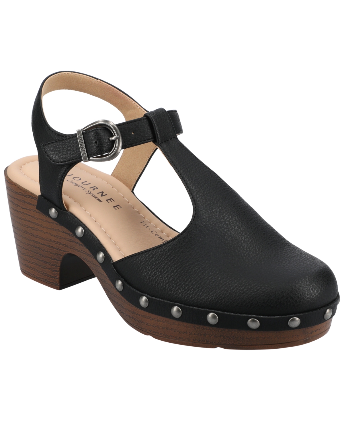Click here for Journee Collection Womens T Strap Clog Low Block H... prices
